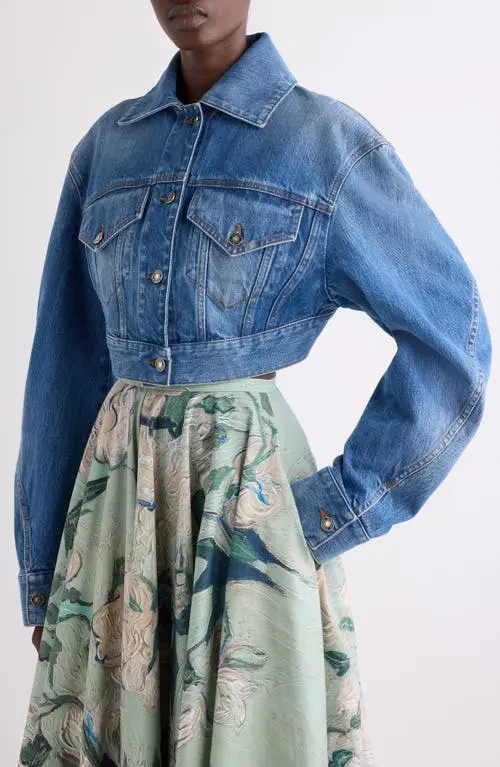 Givenchy Cropped Open Back Denim Jacket