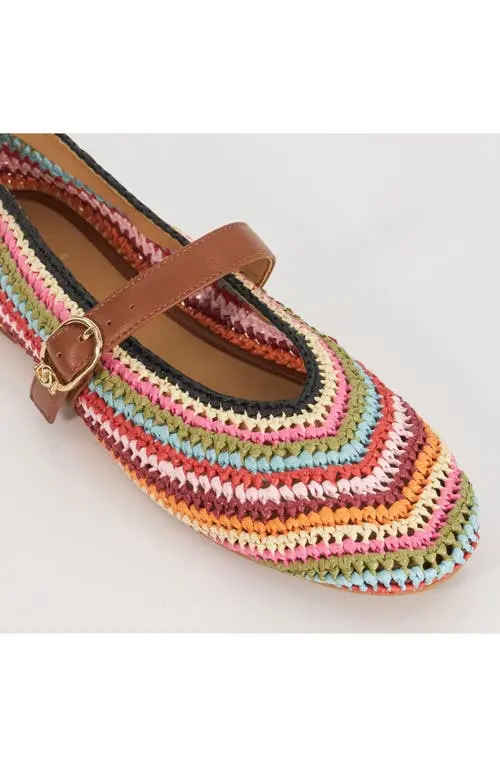 Dune London Haloha Mary Jane Flat - Pink Multi