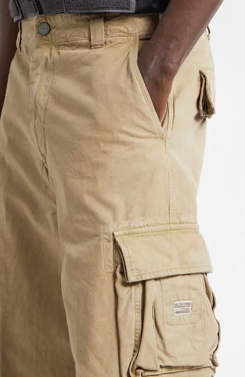 ERL Gender Inclusive Cotton Canvas Cargo Pants - Beige