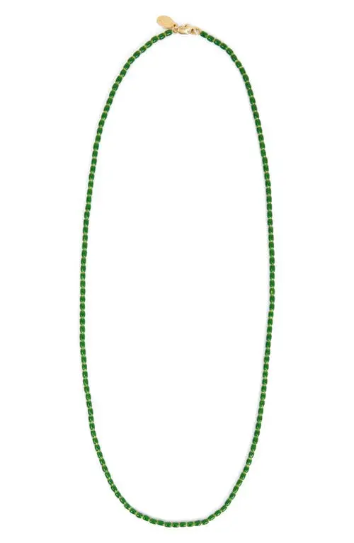 Clare V. Enamel Bead Necklace - Emerald