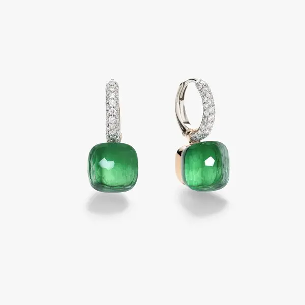 Pomellato Nudo Classic Prasiolite And Agate Doublet Earrings - Green