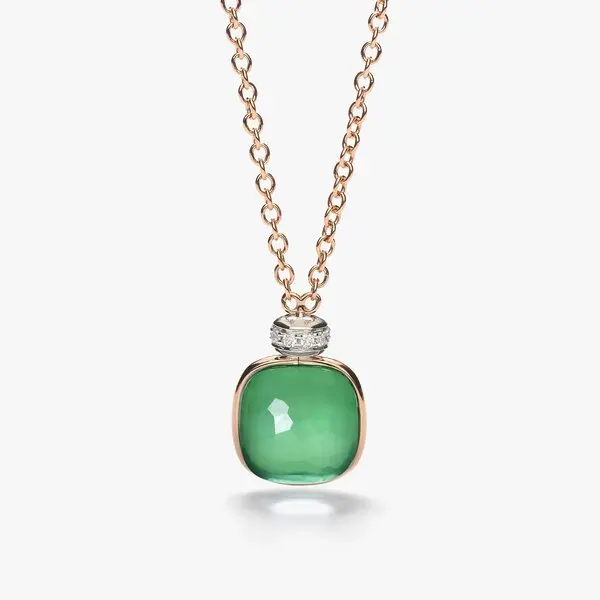 Pomellato Nudo Classic Necklace With Prasiolite And Diamond Pendant - Green