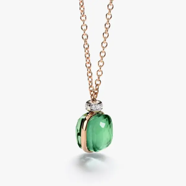 Pomellato Nudo Classic Necklace With Prasiolite And Diamond Pendant - Green