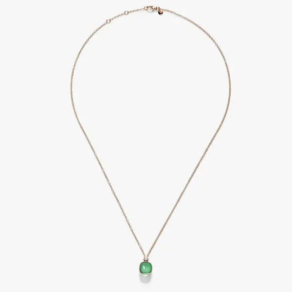 Pomellato Nudo Classic Necklace With Prasiolite And Diamond Pendant - Green