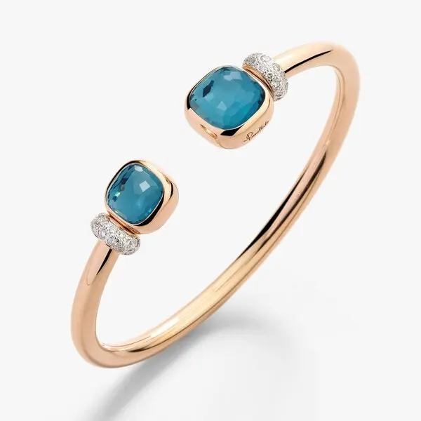Pomellato Nudo London Topaz And Diamond Cuff Bracelet - Blue