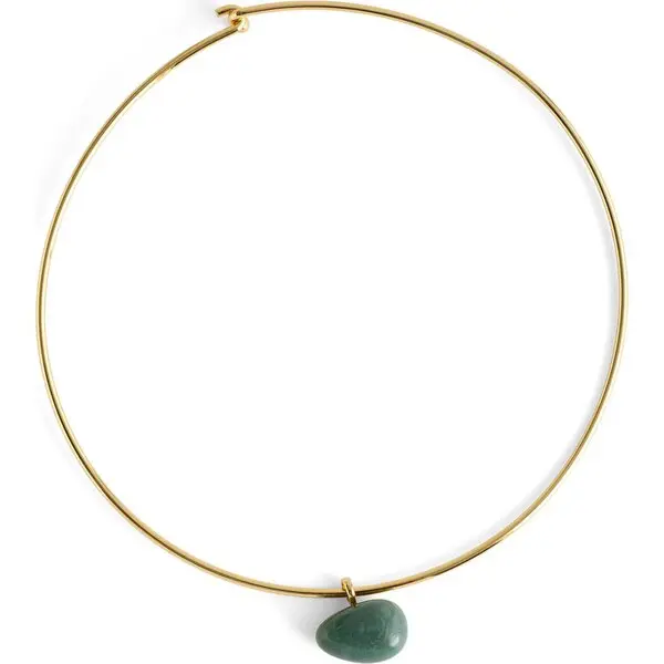 Madewell Semiprecious Charm Choker Necklace - Green