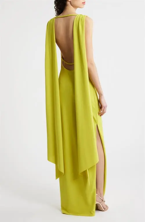 Black Halo Brullo Draped Column Gown