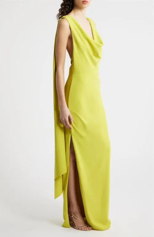 Black Halo Brullo Draped Column Gown