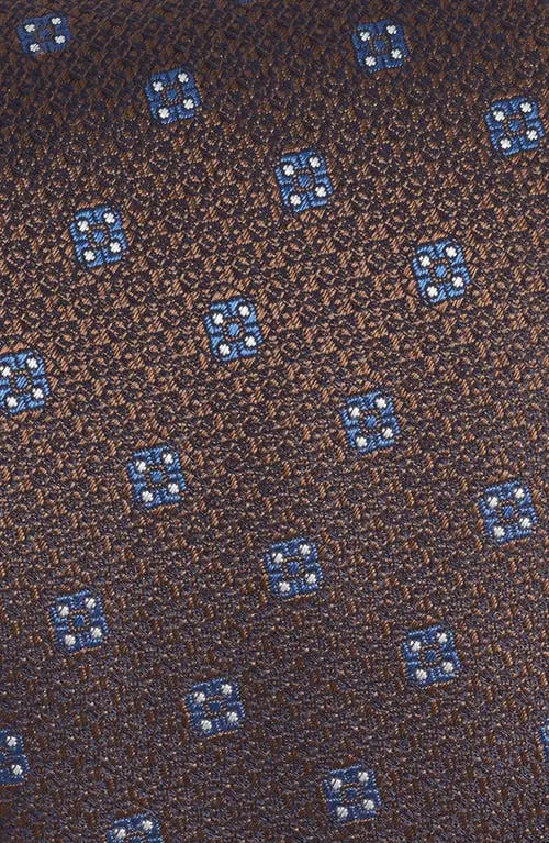 Canali Medallion Silk Neck Tie - Brown