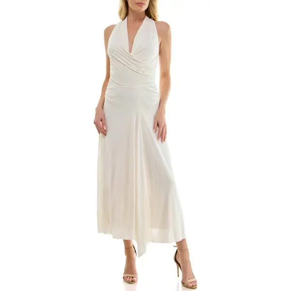 SOCIALITE Surplice Handkerchief Hem Maxi Dress - Ivory