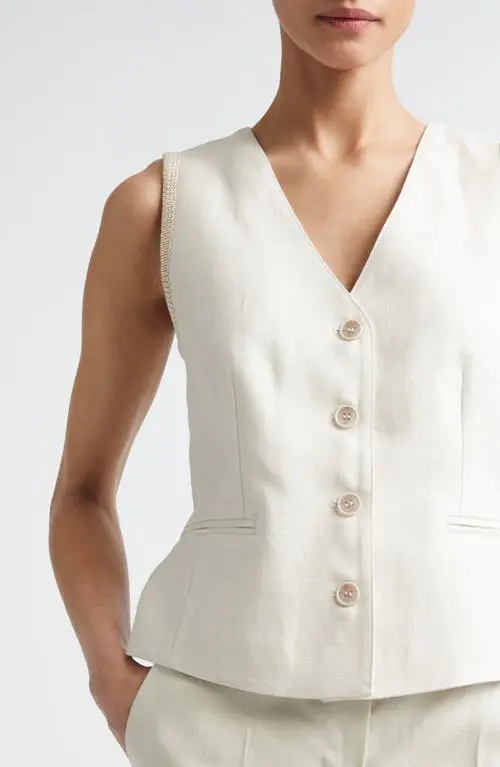 Max Mara Calibri Hybrid Flax Vest - Beige