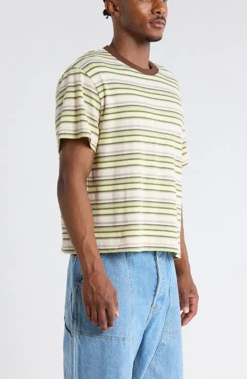 BRAIN DEAD Looped Stripe T-shirt - Green Multi
