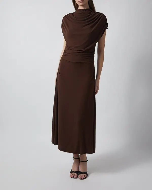 VIVEH Talia Sleeveless Draped Midi Dress