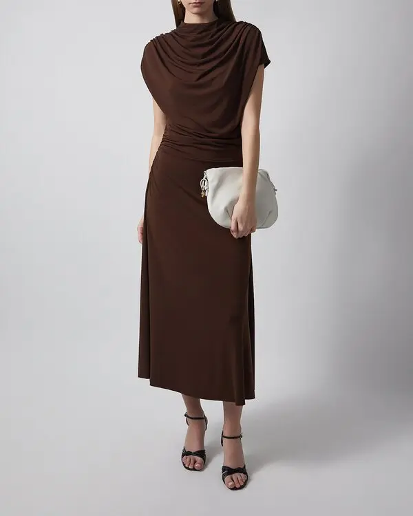 VIVEH Talia Sleeveless Draped Midi Dress