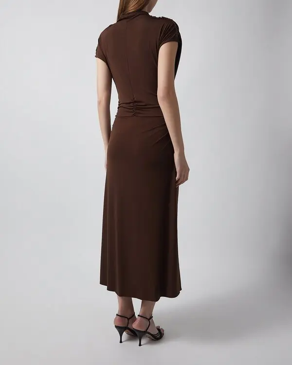 VIVEH Talia Sleeveless Draped Midi Dress