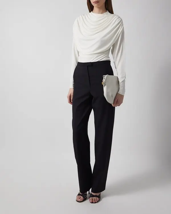 VIVEH Mirel Draped Jersey Top - Coconut