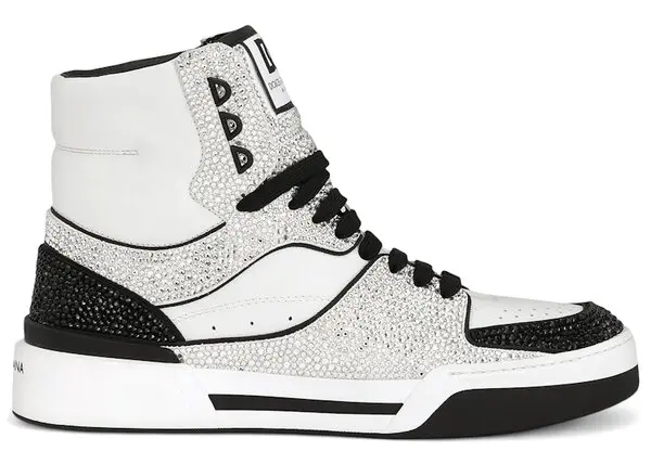 Dolce & Gabbana Roma High Top Sneakers - Off White/silver/black