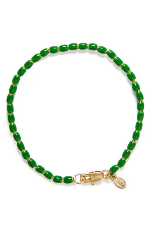 Clare V. Enamel Bead Bracelet - Emerald