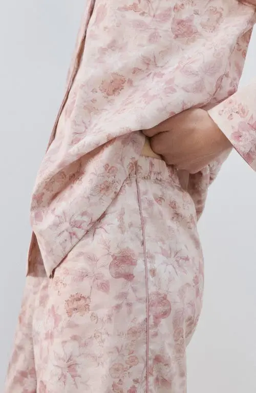Mango Print Cotton Pajama Pants - Pink