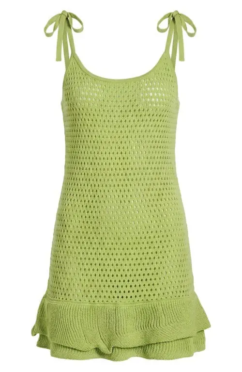 THE LULO PROJECT Suntrace Open Stitch Minidress