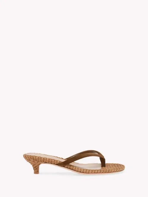 GIANVITO ROSSI Calypso Thong Sandal - Brown Suede Leather
