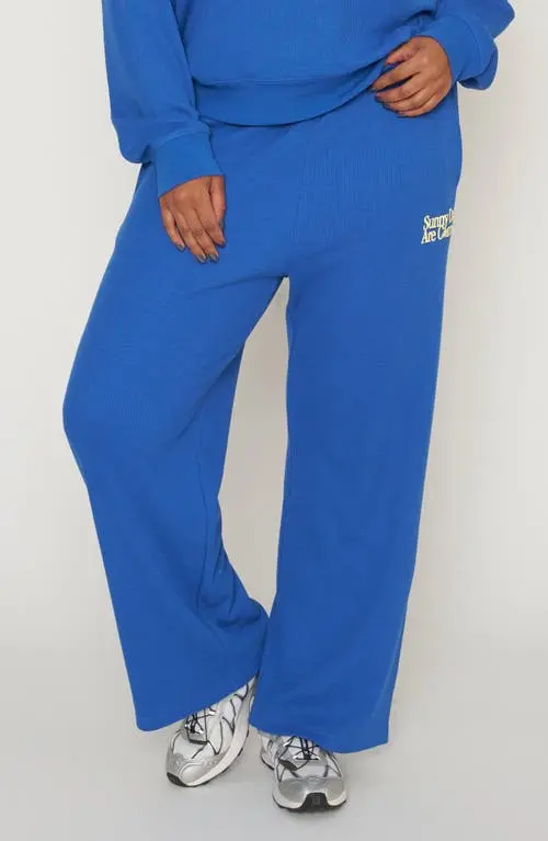 THE MAYFAIR GROUP Waffle Knit Wide Leg Sweatpants