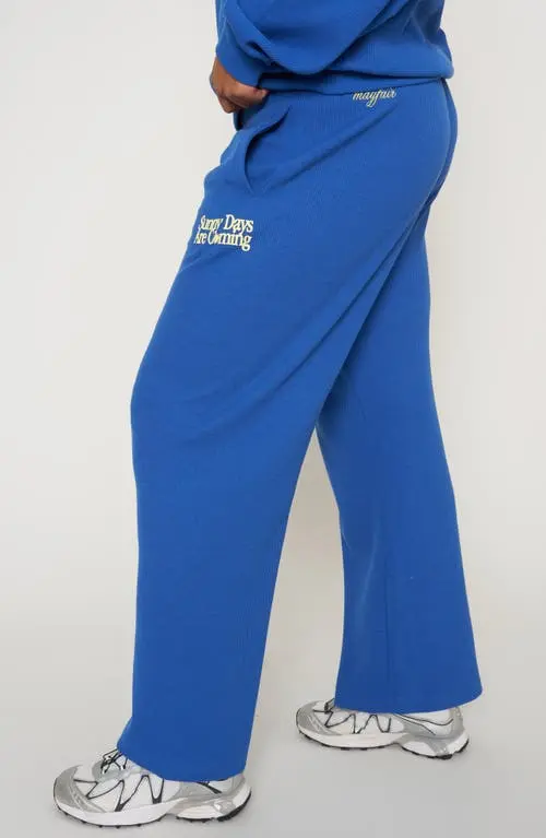 THE MAYFAIR GROUP Waffle Knit Wide Leg Sweatpants