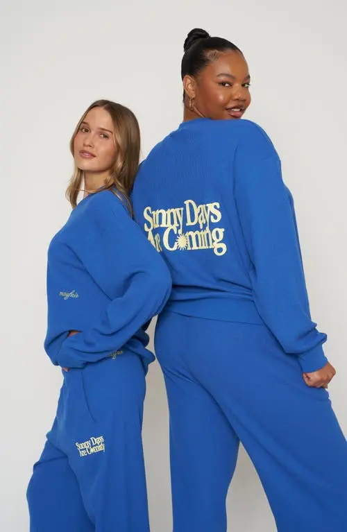 THE MAYFAIR GROUP Waffle Knit Wide Leg Sweatpants