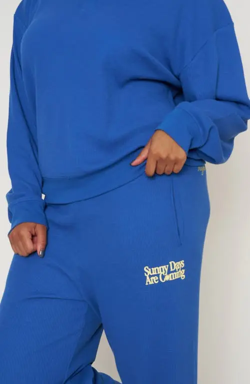 THE MAYFAIR GROUP Waffle Knit Wide Leg Sweatpants