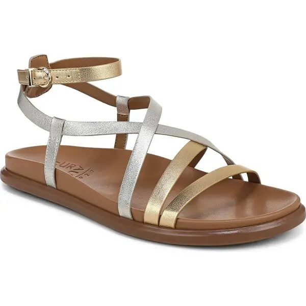 Naturalizer Fame Ankle Strap Sandals - Metallic Multi