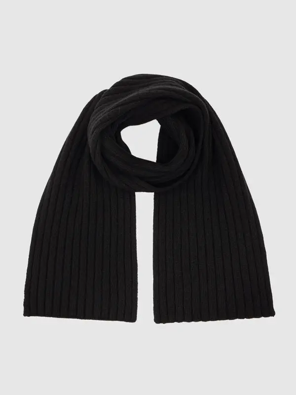 REISS Swinly Wool-blend Chunky-rib Scarf