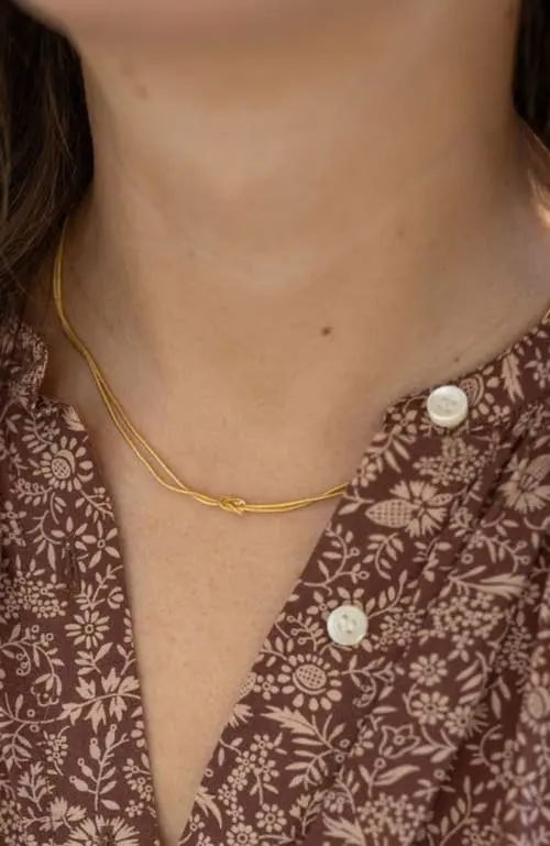ERIN MCDERMOTT JEWELRY Double-strand Love Knot Chain Necklace
