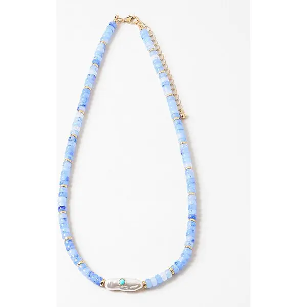ERIN MCDERMOTT JEWELRY Lagoon Pearl Necklace - Blue