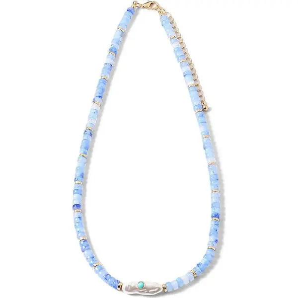 ERIN MCDERMOTT JEWELRY Lagoon Pearl Necklace - Blue