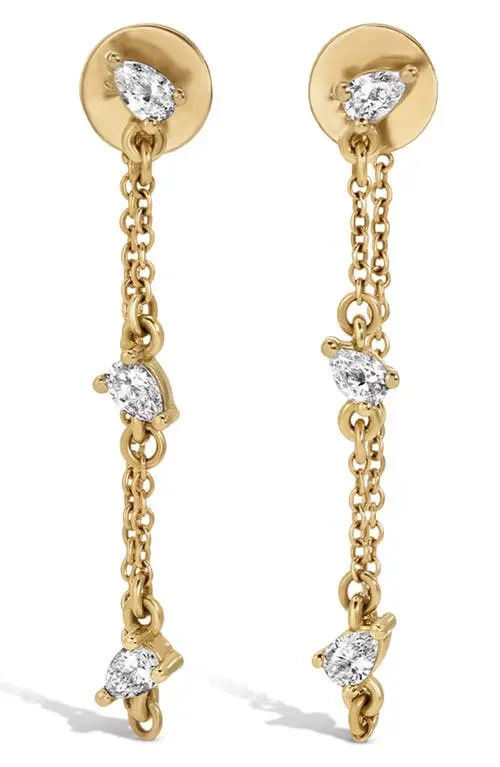 Adina Reyter Lab Grown Pear Cut Diamond Drop Earrings - 14k Yellow Gold