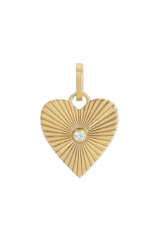 Adina Reyter Diamond Heart Rays Hinged Charm - 14k Yellow Gold