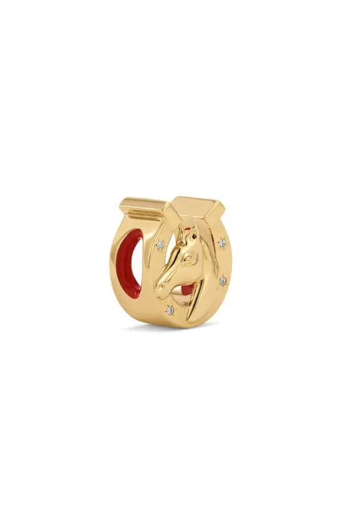 Adina Reyter Diamond Horse Head Big Bead Charm - 10k Yellow Gold