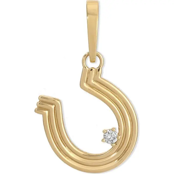 Adina Reyter Horseshoe Hinged Diamond Charm - 14k Yellow Gold