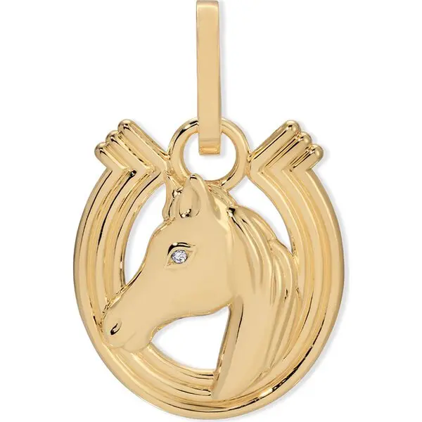 Adina Reyter Groovy Diamond Horse Head Hinged Charm - 14k Yellow Gold