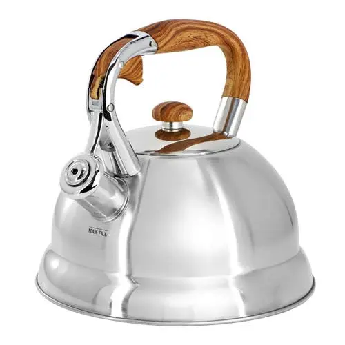 MR. COFFEE Woodmont 2 Quart Stovetop Whistling Tea Kettle - Silver