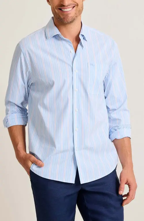 Tommy Bahama Sarasota Stretch Centera Stripe Button-up Shirt - Dew Drop