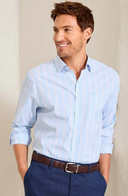 Tommy Bahama Sarasota Stretch Centera Stripe Button-up Shirt