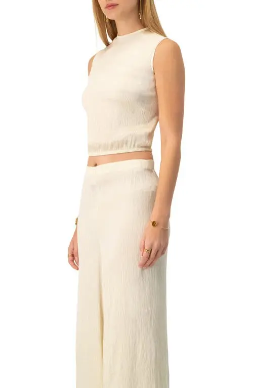 IVONNE Sleeveless Round Neck Blouse - Ivory