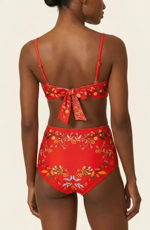 JESSIE ZHAO NEW YORK Scarlet Bloom Reversible Bandeau Top - Red