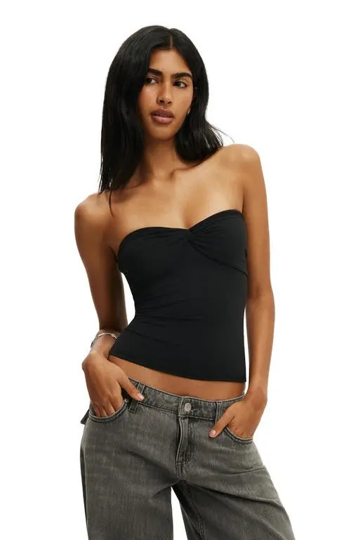 COTTON ON Twist Bandeau Top - Black