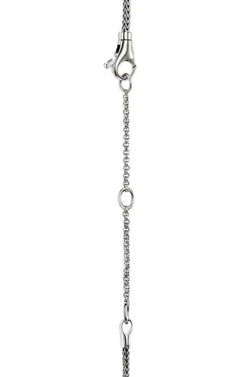 John Hardy Sterling Pave Diamond Stud Lariat Necklace