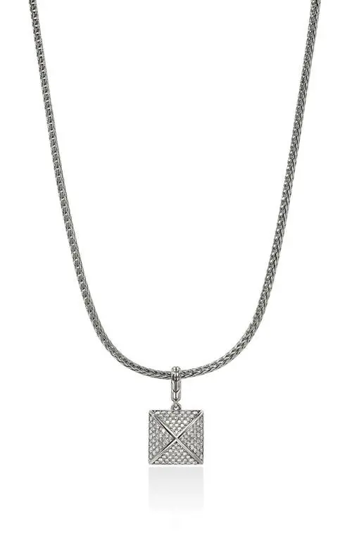 John Hardy Icon Stud Diamond Pendant Necklace - Silver
