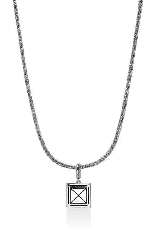 John Hardy Icon Stud Diamond Pendant Necklace - Silver