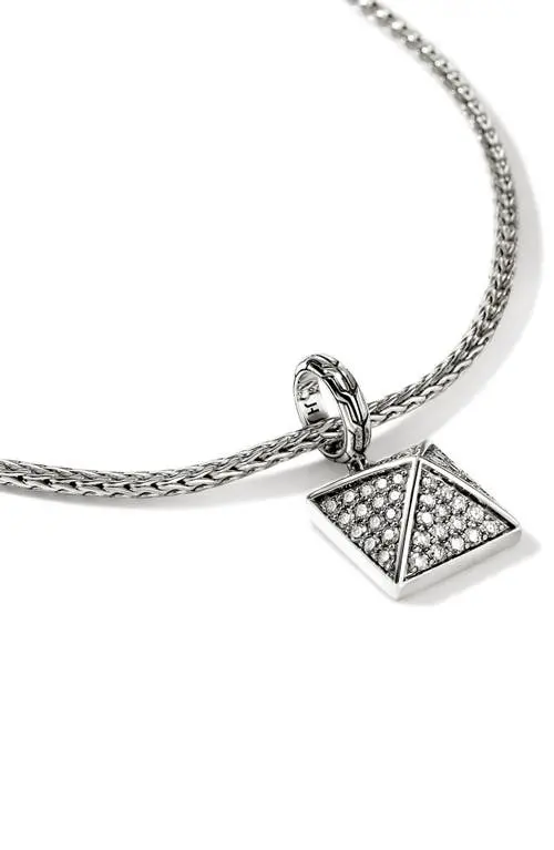 John Hardy Icon Stud Diamond Pendant Necklace - Silver
