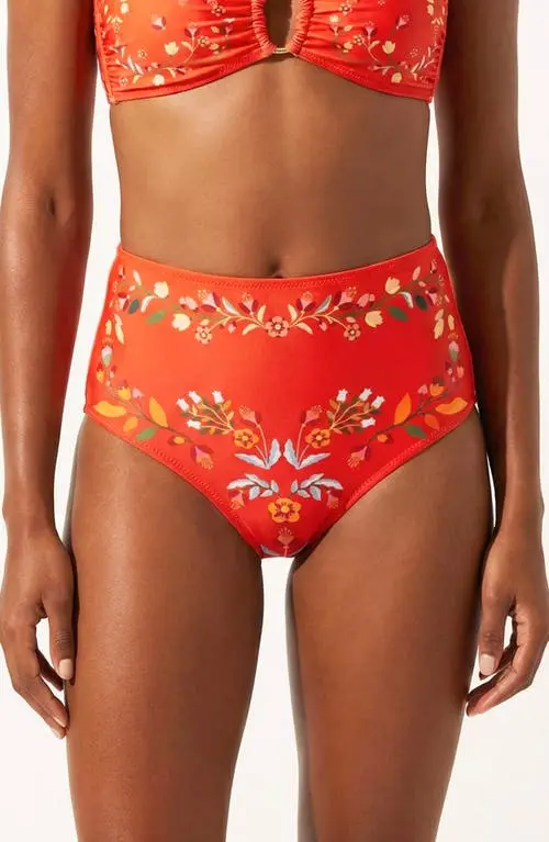 JESSIE ZHAO NEW YORK Scarlet Bloom Reversible Bikini Bottom - Red